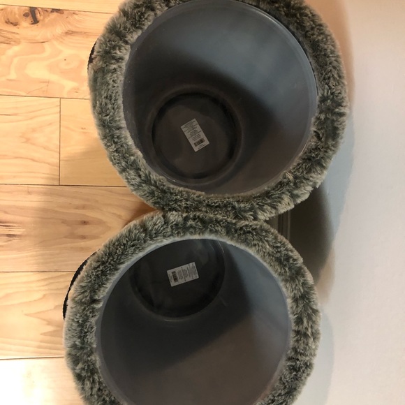 UGG | Bath | Ugg Iceberg Faux Fur Textured Wastebasket In Charcoal ...